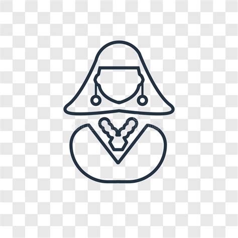 Icono Linear Del Vector Del Concepto De La Mujer Aislado En Backgro