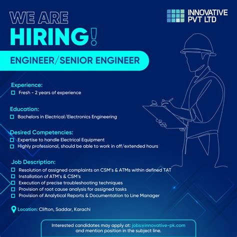 Innovative Pvt Ltd Jobs Engineer Sr Engineer