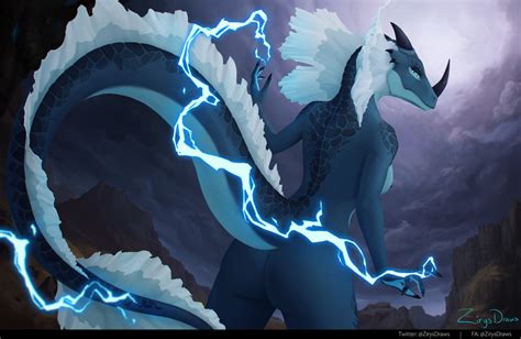 Rule 34 Anthro Ass Blue Body Blue Eyes Breasts Dragon Dramatic Lighting Dramatic Pose