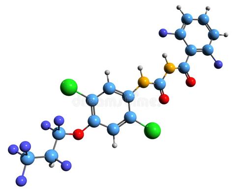 3d Image Of Lufenuron Skeletal Formula Stock Illustration
