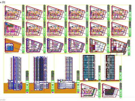 Edificio Residencial En Autocad Librería Cad