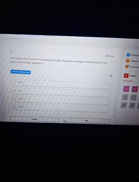 3if The Radius Of Curvature Of Convex Mirror Is 20 Cm And Size Of Image