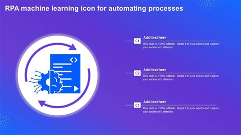 rpa machine learning icon for automating processes ppt sample