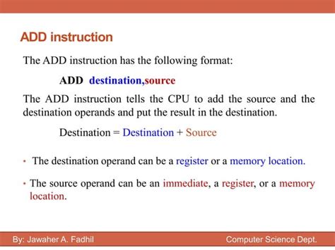 Add Instruction Part1 Ppt