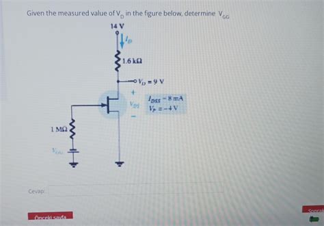 Solved Given The Measured Value Of VD In The Figure Below Chegg