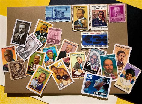 Black Heritage Vintage Stamps Curated Postage Collection Black Etsy