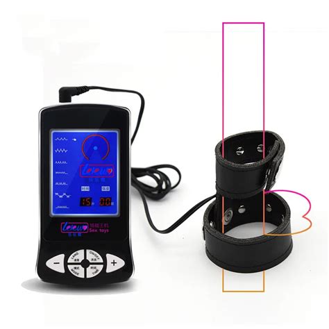 Electro Shock Penis Rings Pu Leather Bondage Ring Electrical
