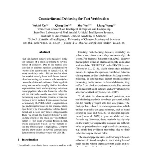Counterfactual Debiasing For Fact Verification Acl Anthology