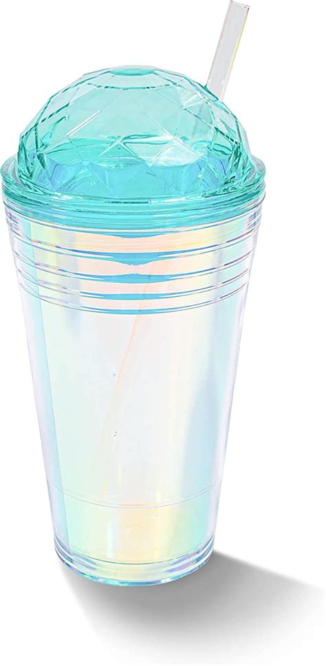 Shop Uwu Reusable Plastic Cup With Lid And Straw Double Walled