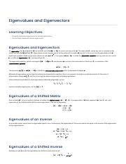 Eigenvalues And Eigenvectors CS Pdf Eigenvalues And Eigenvectors Learning Objectives