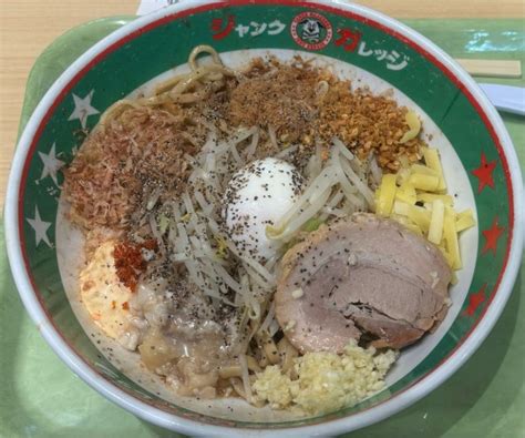 『まぜそば大盛り』ジャンクガレッジ イオンレイクタウンmori店のレビュー ラーメンデータベース