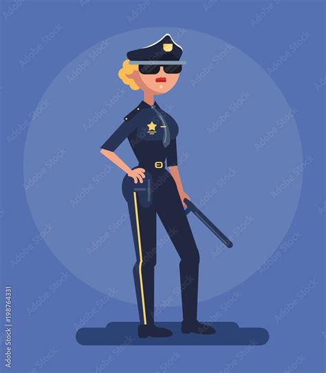 Beautiful Female Woman Lady Security Police Officer Cop Character