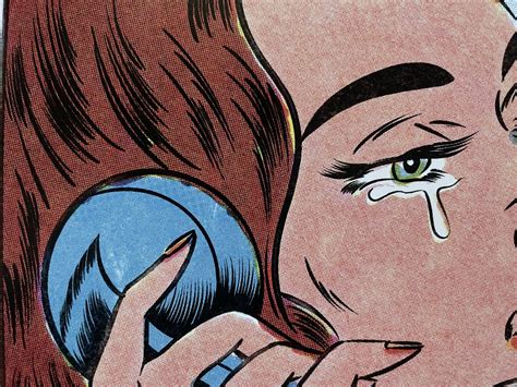 Crying Comic Girl Retro Art Print Retro Art Decor Vintage Etsy