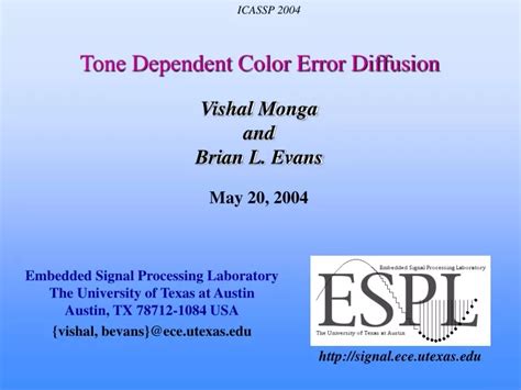 ppt tone dependent color error diffusion powerpoint presentation