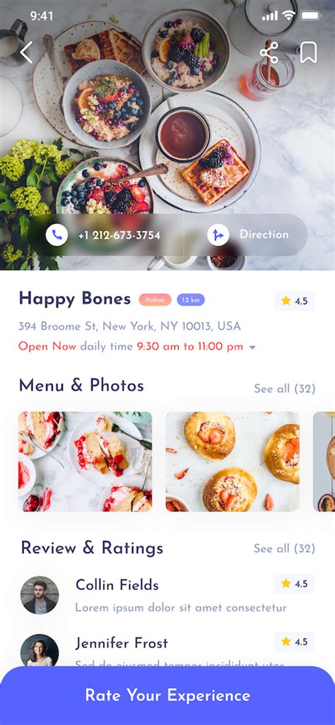 Flutter Foodybite Restaurant Reviews App Ui By Tevfik Codecanyon