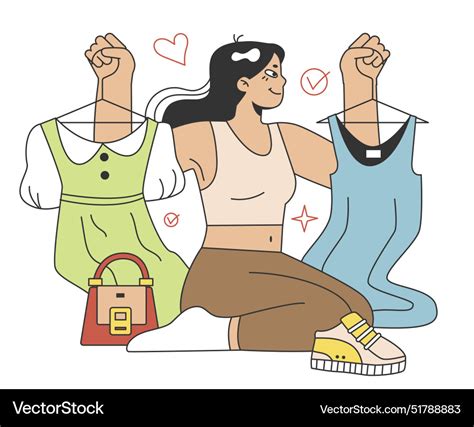 Wardrobe Developing Character Choose Or Collect Vector Image