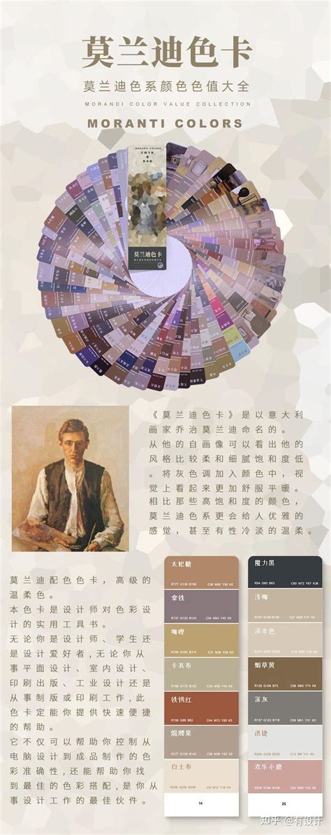 《莫兰迪色卡》莫兰迪色系颜色色值大全 知乎