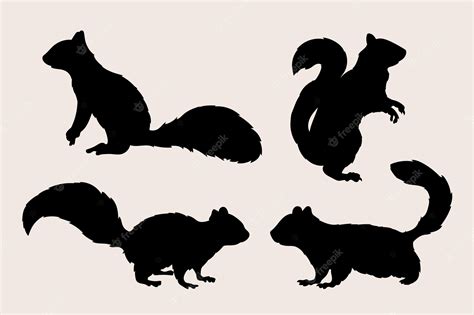 Premium Vector Hand Drawn Squirrel Silhouette