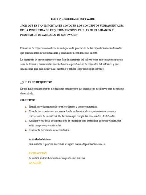 La Importancia De La Ingeniería De Requerimientos En El Desarrollo De
