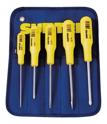 Juego De Destornilladores Amarillos Combinado Surtek MercadoLibre