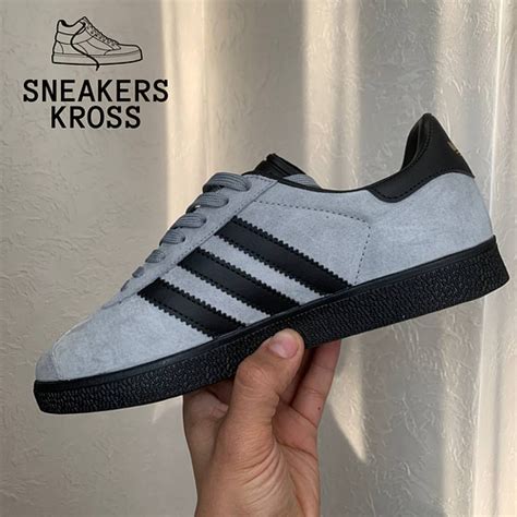 Женские кроссовки Adidas Gazelle Grey Black, Кроссовки Адидас Газели ...