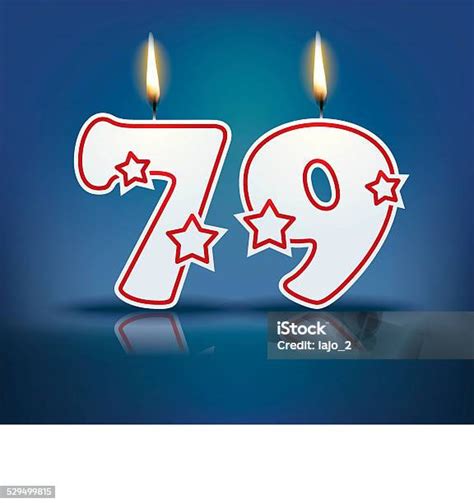 버스데이 캔들 넘버스 79 기념일에 대한 스톡 벡터 아트 및 기타 이미지 기념일 모양 배경 주제 Istock