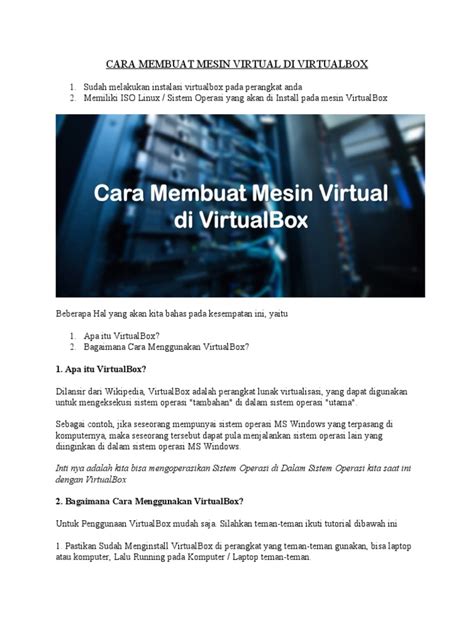 Cara Membuat Mesin Virtual Di Virtualbox Pdf