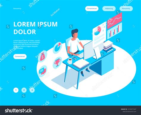 Young Man Working On Computer Programmer Stock Vector Royalty Free 1019271547
