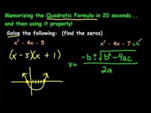 How To Memorize The Quadratic Formula