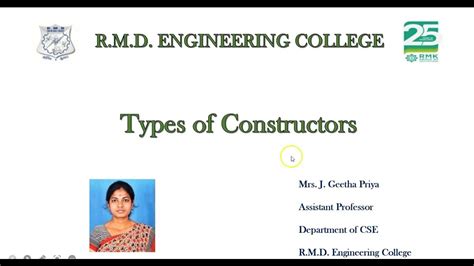 types of constructors java programming mrs j geetha priya ap cse