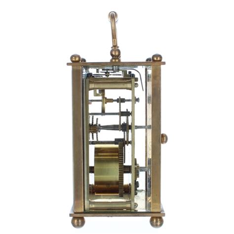 French Carriage Clock Timepiece Stamped With The Richard And Co Makers Trademark Logo The Dial
