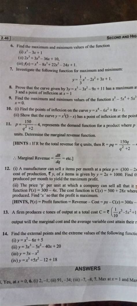 investigate the following function for maximum and minimum y 31 x3−2x2 3