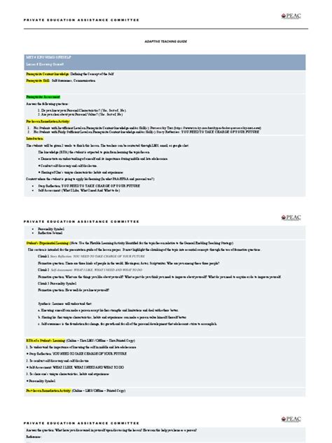Adaptive Teaching Guide Template Pdf Teaching Method Learning