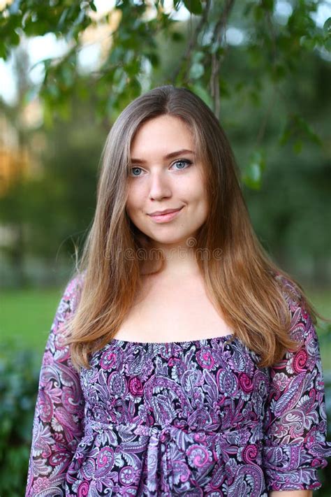 Beautiful Young Woman Beautiful Smiling And Posing For Photos An Stock