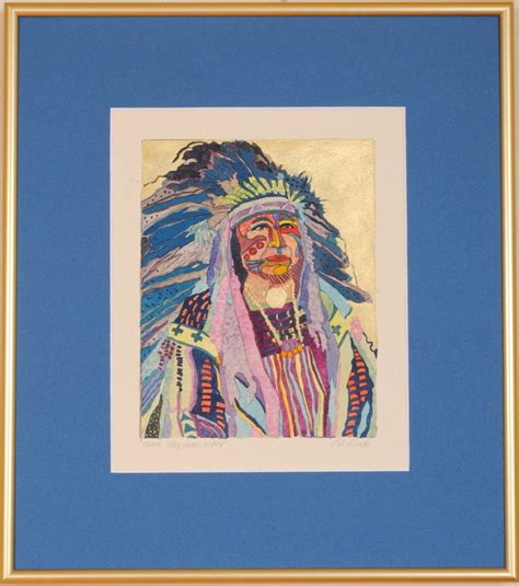 Stolen 62124 Indian Chief Original Art Painting By Linda Lucy Lunde