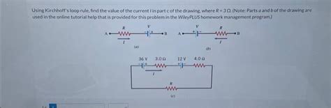 Solved Using Kirchhoff S Loop Rule Find The Value Of The Chegg