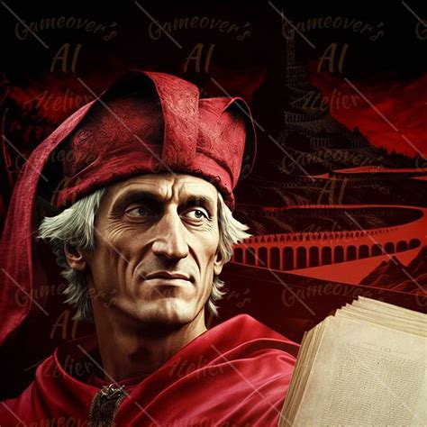 Dante Alighieri Italian Poet Portrait Luisa Fumi Digital Art