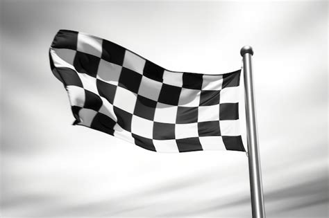 Bandeira Quadriculada Em Preto E Branco De Automobilismo Agitando