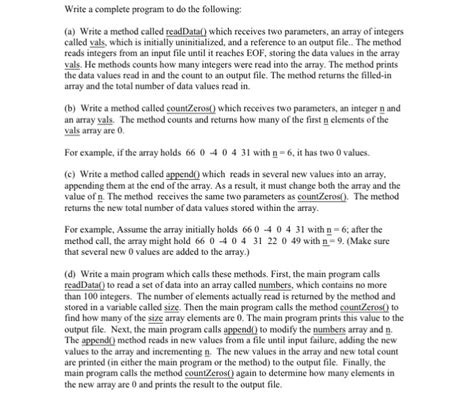 Solved Write A Complete Program To Do The Following A