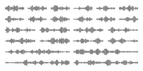 음성 메시지 메일 소셜 미디어 채팅 대화 메시징 앱 음악 플레이어 오디오 또는 비디오 편집기 인터페이스 요소 음성 비서 레코더 음파 패턴 벡터 일러스트레이션 Brand