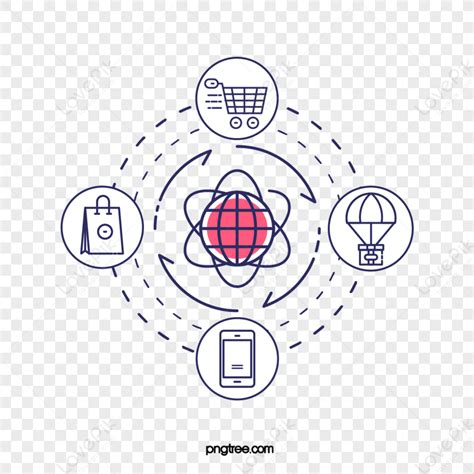 선형 글로벌 쇼핑 온라인 쇼핑 프로세스 Ui Infographic색깔방법 Png 일러스트 무료 다운로드 Lovepik