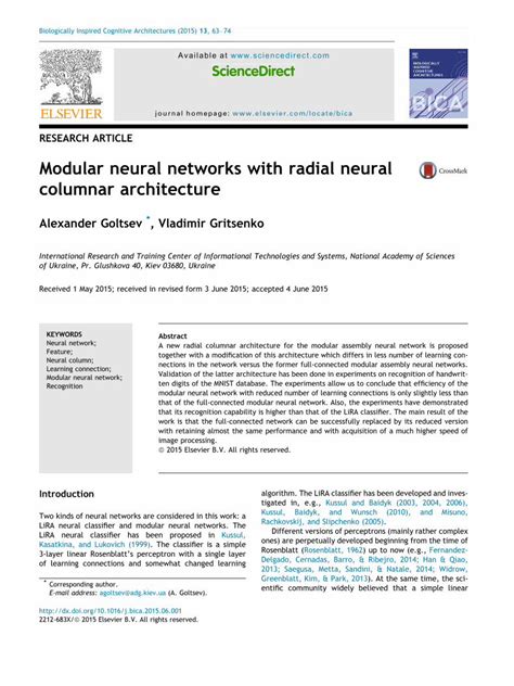 pdf modular neural networks with radial neural columnar architecture