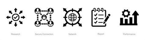 Premium Vector A Set Of Data Analysis Icons As Research Secure Connection Network
