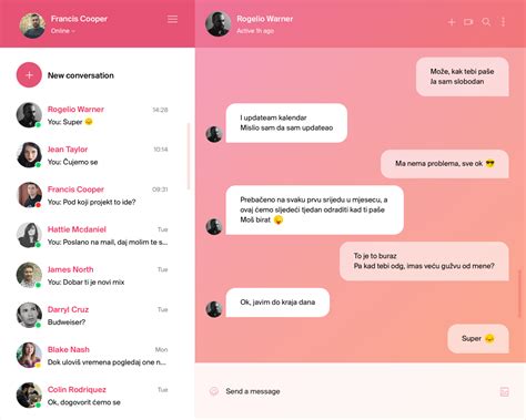 UI Challenge Chat module by Ana Sakač on Dribbble