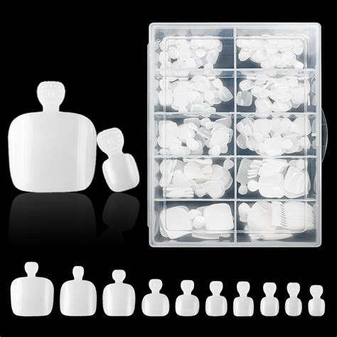 Short Square Toenail Tips Acrylic Nails White False Toenail Temu Canada