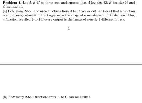 solved problem 4 let a b c be three sets and suppose