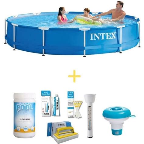 Intex Piscine Cadre Métallique 366 X 76 Cm Pack Dentretien Ways