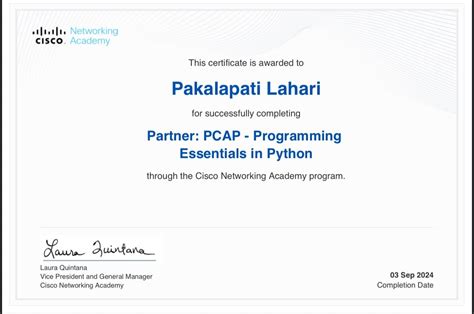 Proud To Share That Ive Completed The Programming Essentials In Python Course With Cisco