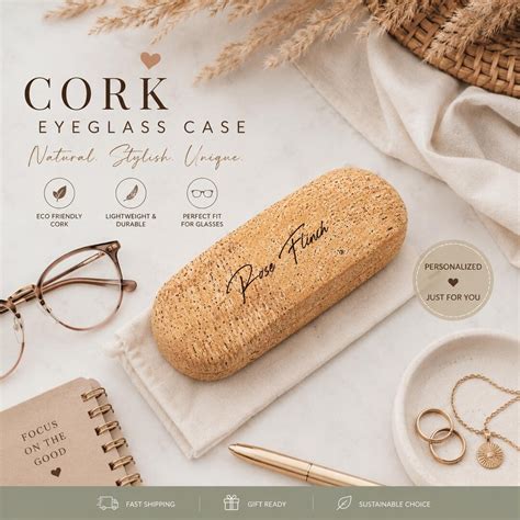 Customized Glasses Cork Case Everyday Glasses Case Personalized