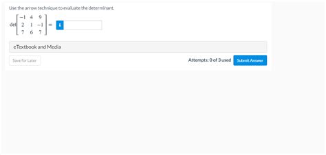 Solved Use The Arrow Technique To Evaluate The Determinant Chegg